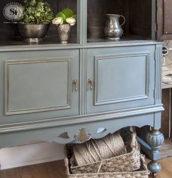 Painted Vintage Cabinet w Bluestone Barn Door1 | Salvaged Inspirations