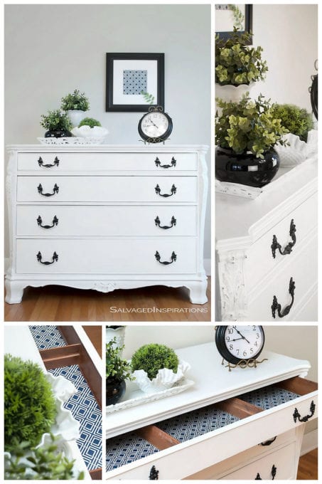 Pure White Chalk Paint | Buffet Makeover - Salvaged Inspirations