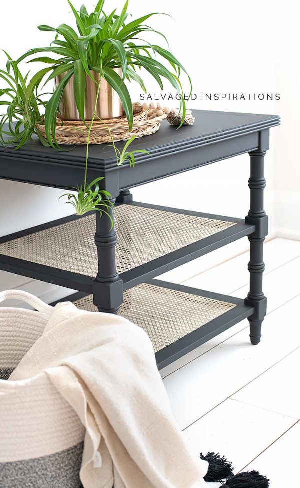 Painted Ethan Allen Cane Side Table | Salvaged Inspirations