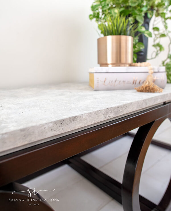 Faux Stone Table Top | 2 in 1 Curb-Shopped Table Makeover - Salvaged ...