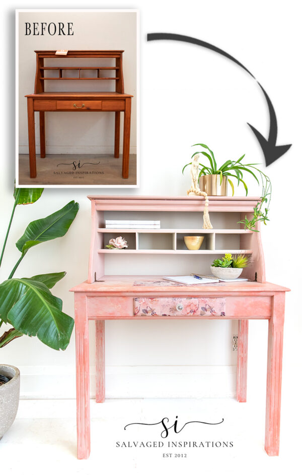 Chalk Painted Thrift Desk And Hutch - Salvaged Inspirations
