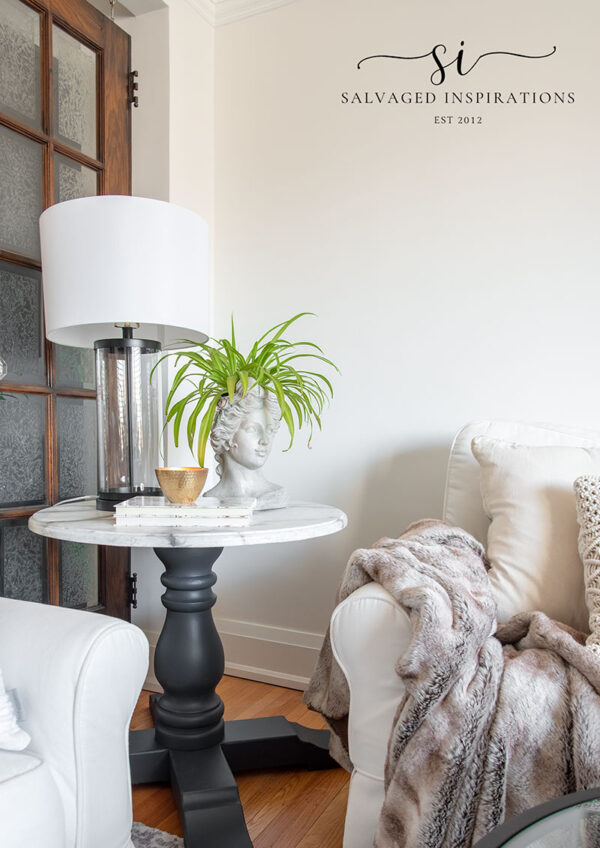 How To Paint Faux Marble | DIY Table Makeover - Salvaged Inspirations