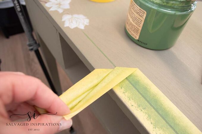 Removing Pin Stripe Masking | Salvaged Inspirations