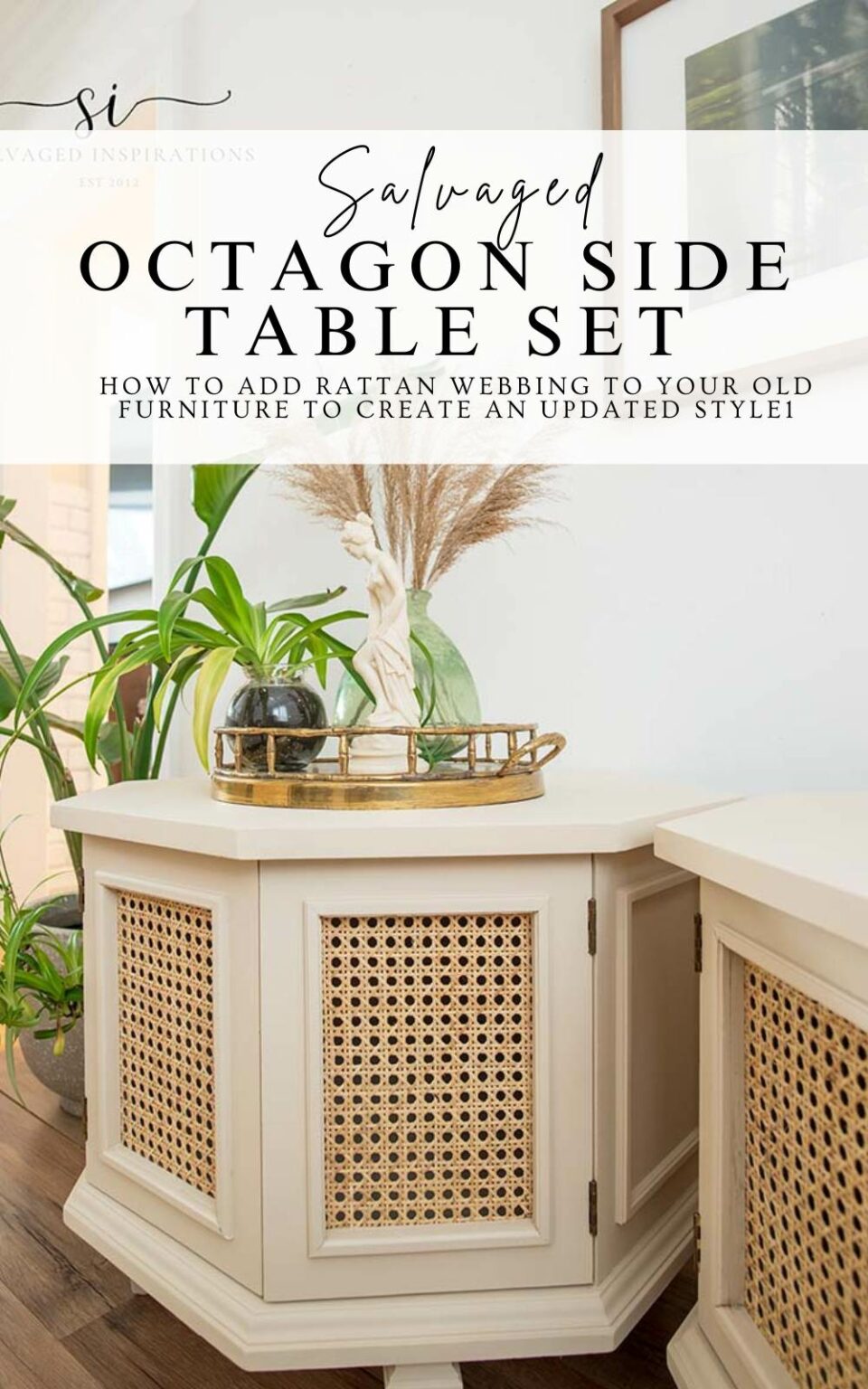 Natural Rattan Mesh Thrift Tables - Salvaged Inspirations