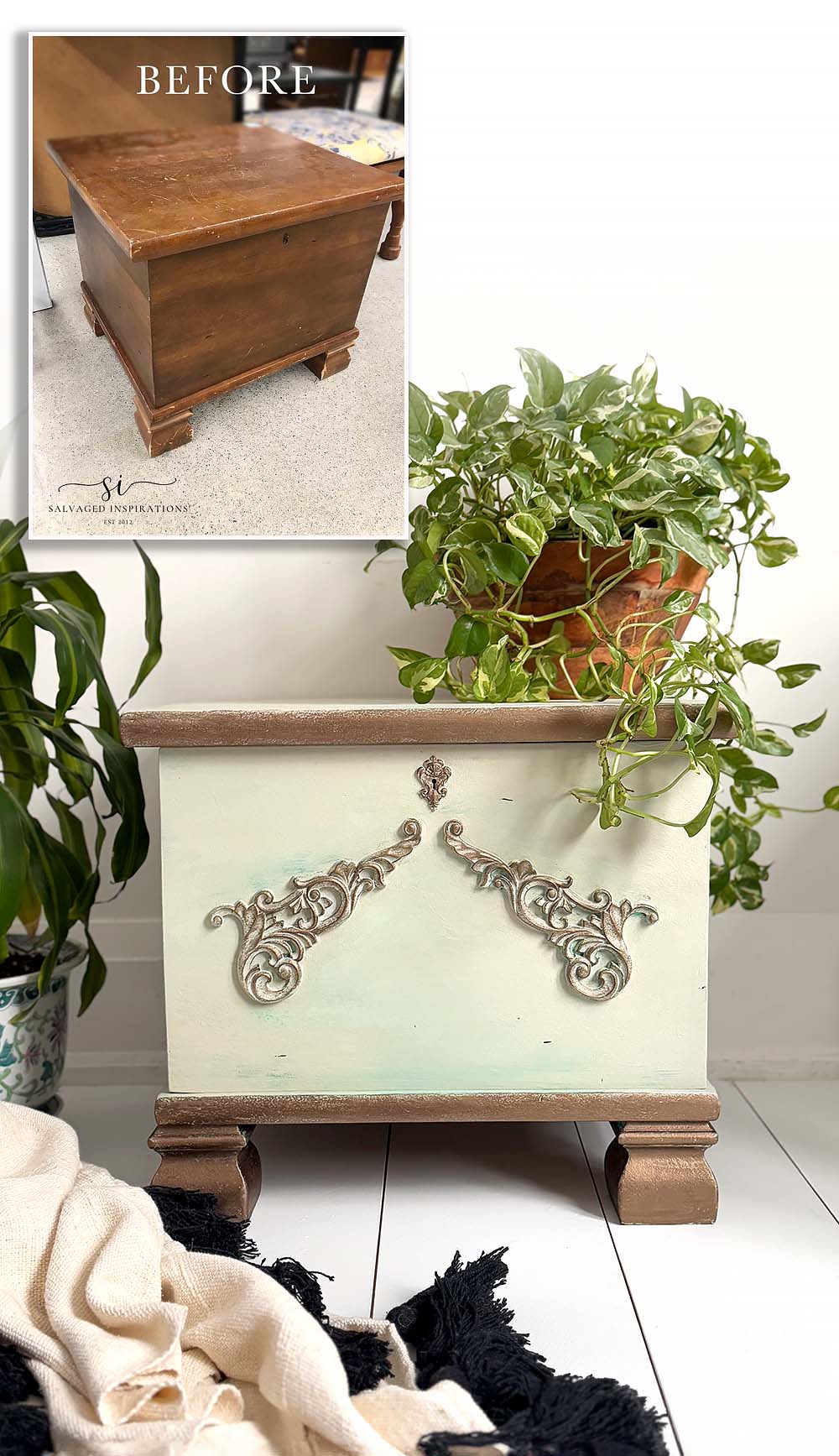 Layered Clay Paint Storage Cube - Salvaged Inspirations