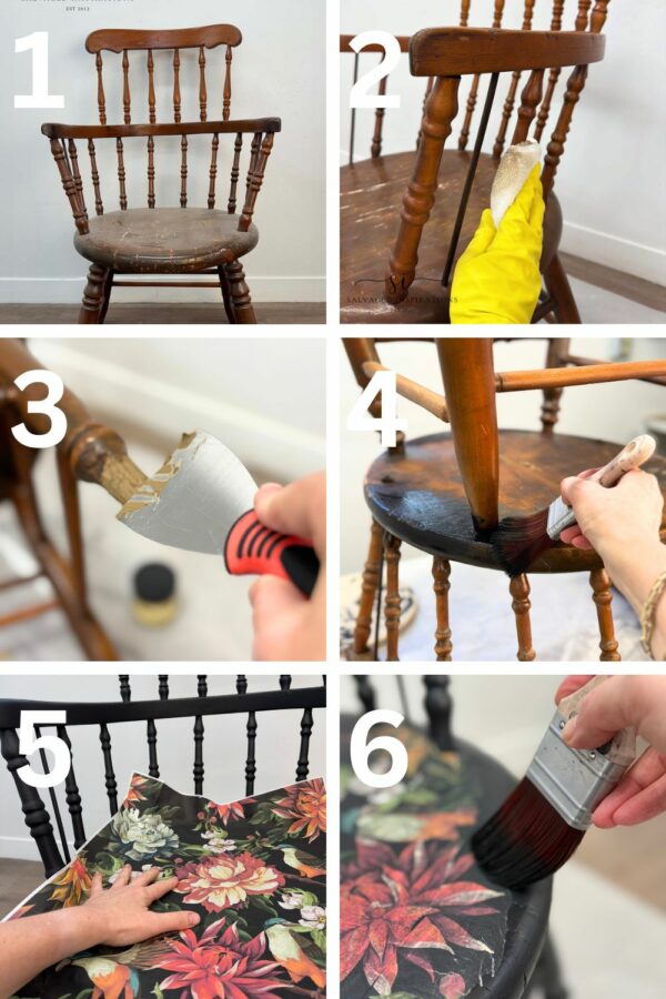 How To Paint A Wood Chair - Salvaged Inspirations