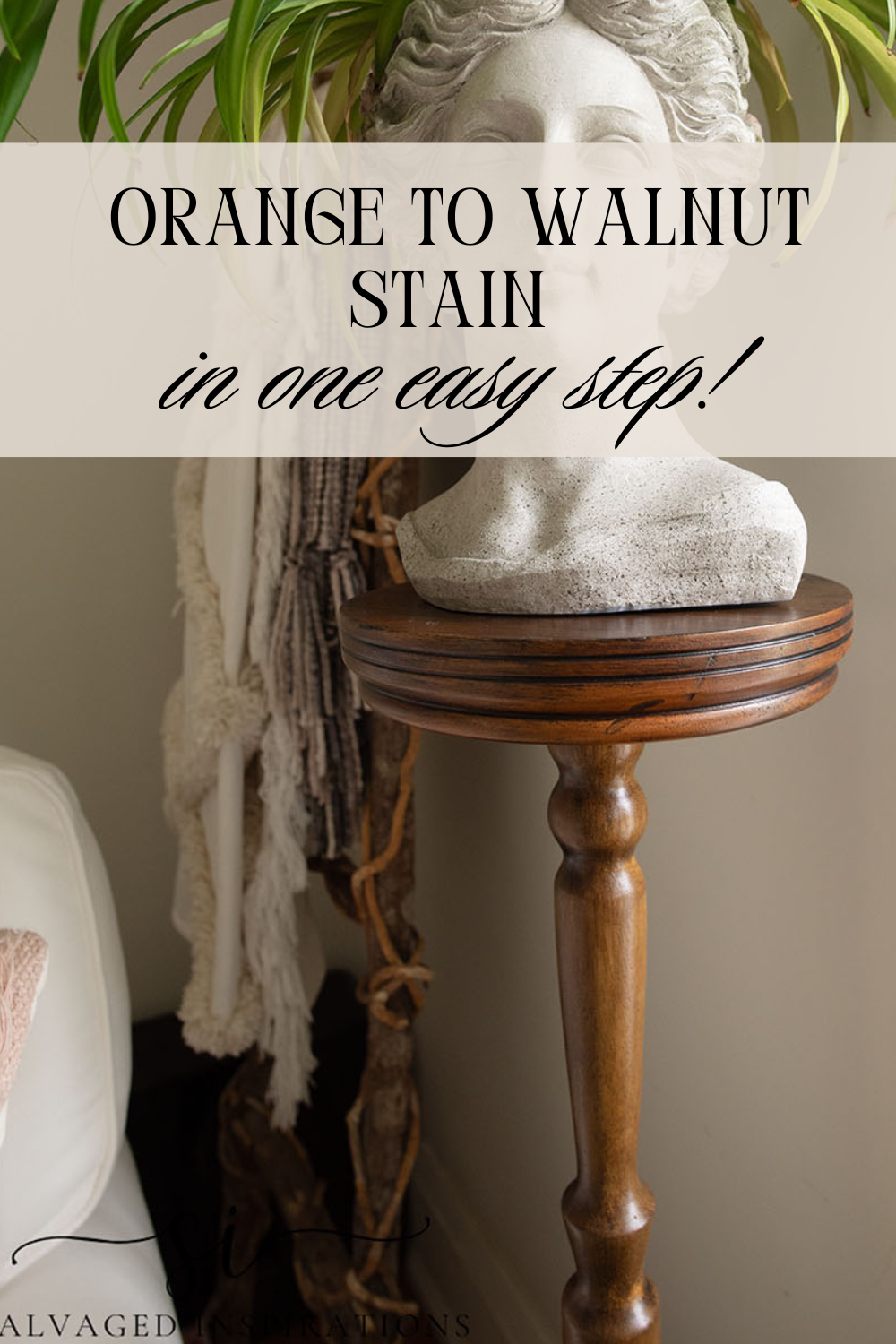 Orange To Walnut Stain In One Easy Step - Salvaged Inspirations