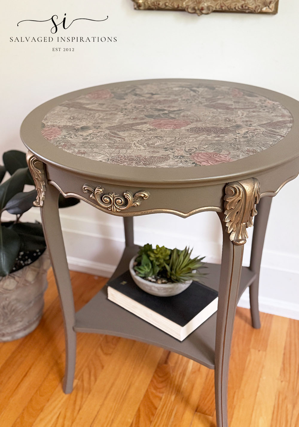 How To Restyle and Paint A Leather Table Top - Salvaged Inspirations