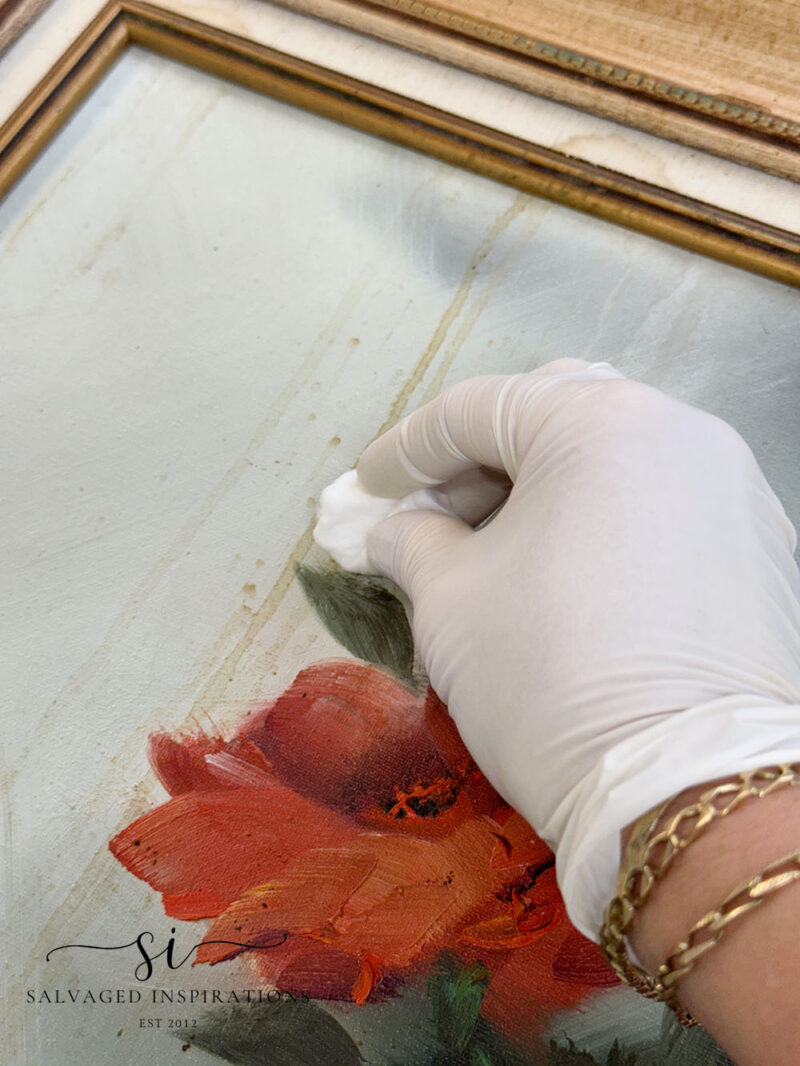 Cleaning Stained Canvas | Salvaged Inspirations