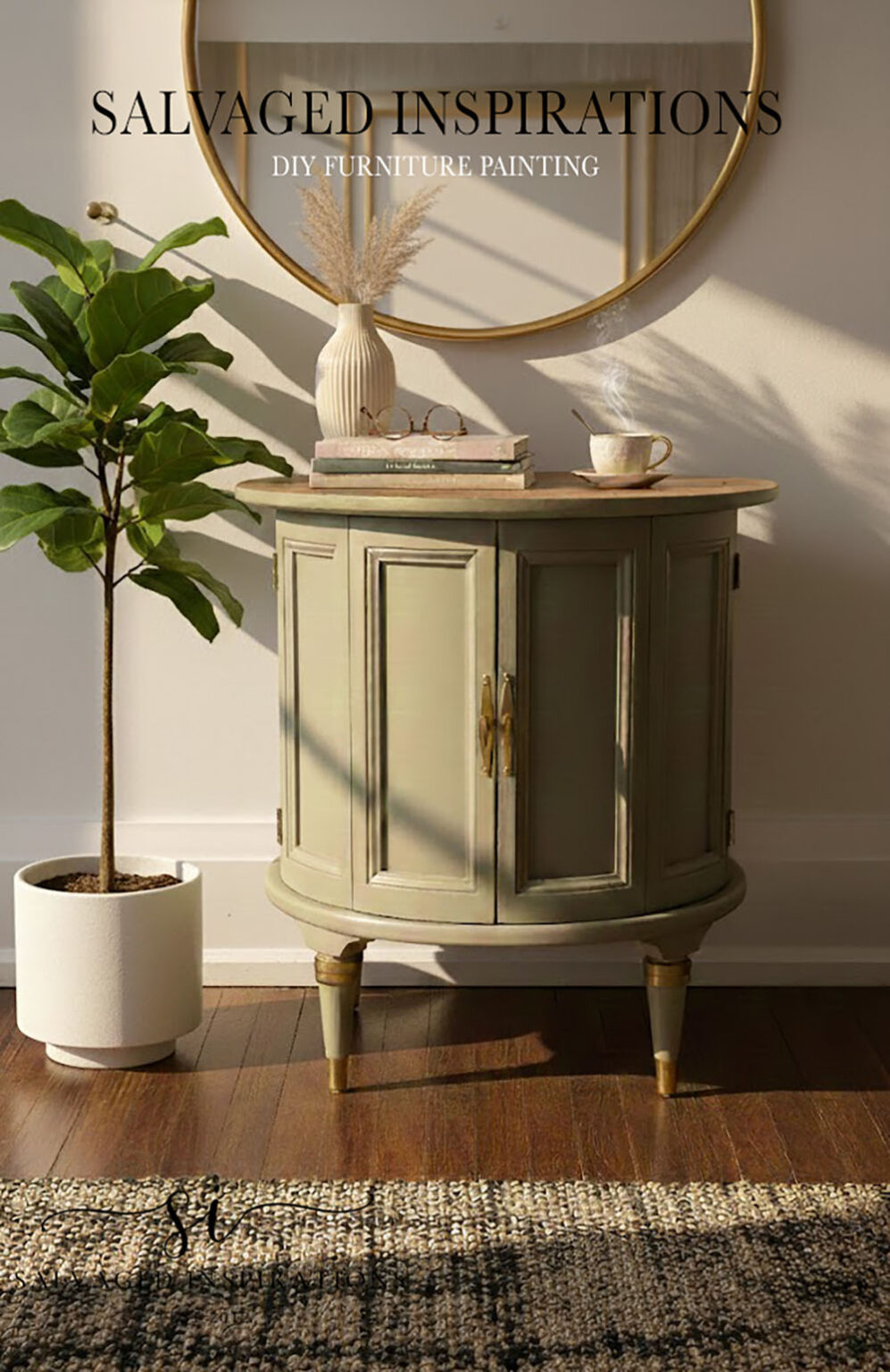 1970s Thrift Store Drum Table Update - Salvaged Inspirations